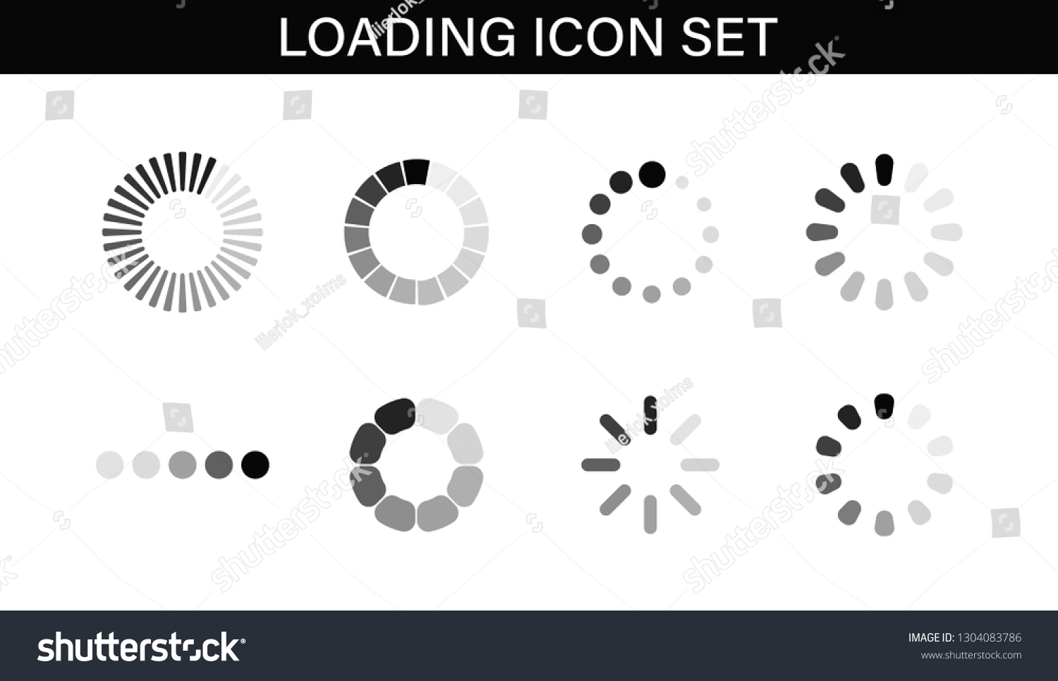 Loading Icon Set Buffer Loader Preloader Stock Vector (Royalty Free ...