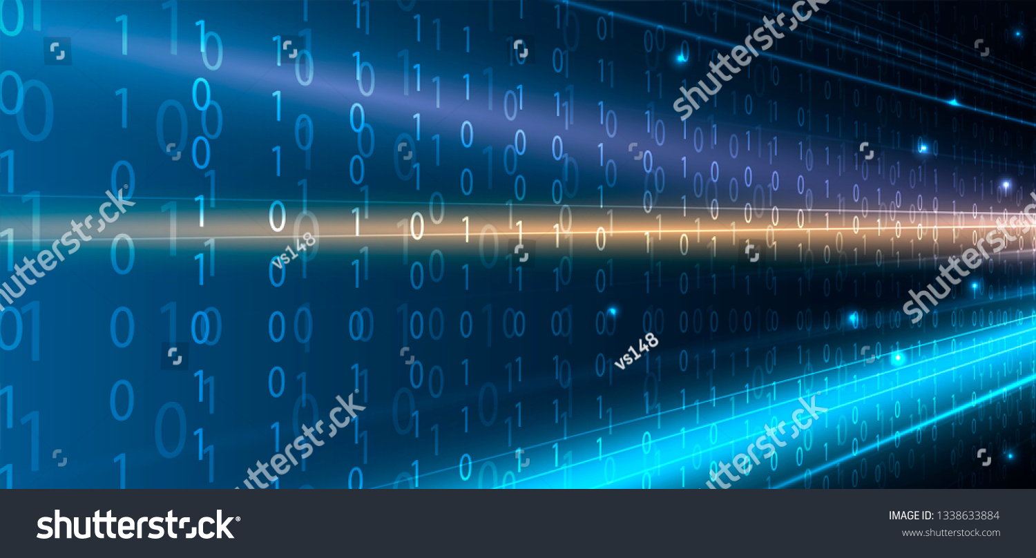 Bytes Binary Code Run Through Network Stock Vector (Royalty Free ...