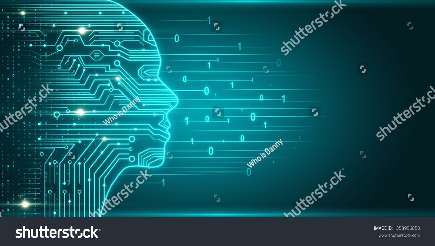 Creative Glowing Circuit Head Outline Ai Stock Illustration 1358956850 ...