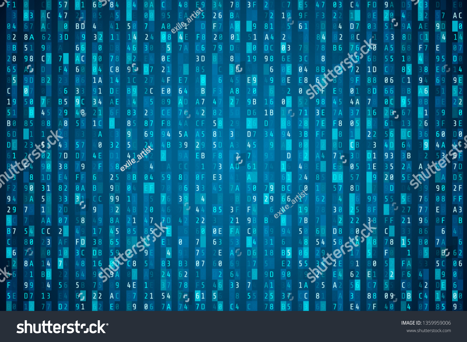 Hex Code Stream Random Hexadecimal Code Stock Vector (Royalty Free) 1359959006 | Shutterstock