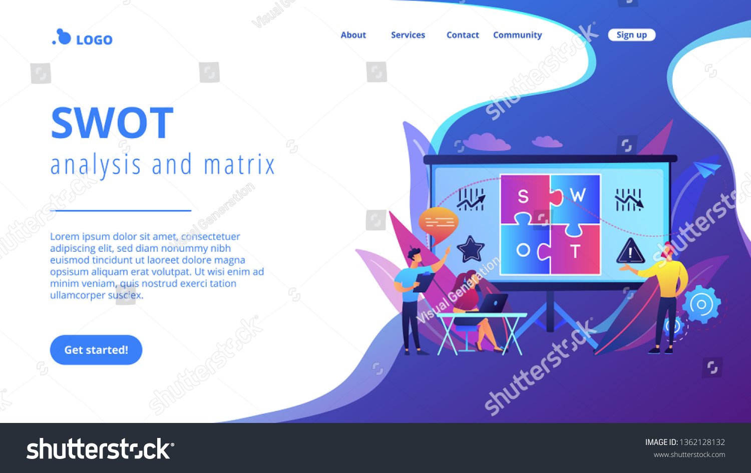 Swot Analysis Team Working On List Stock Vector Royalty Free
