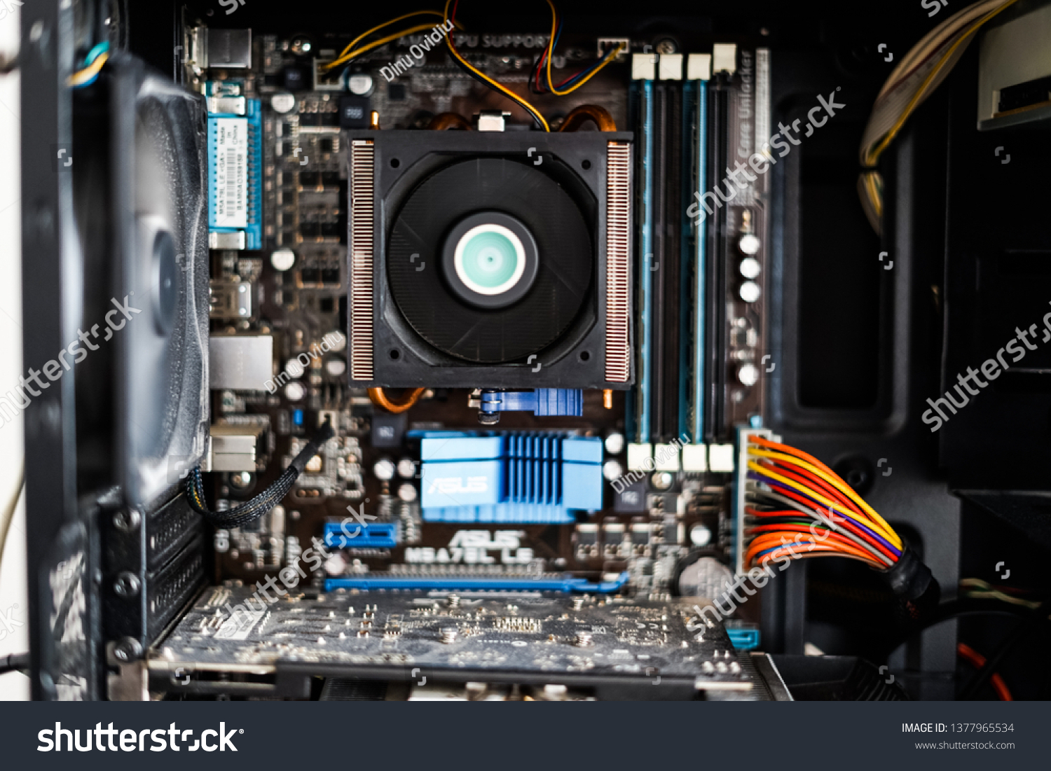 Modern Computer Processor Motherboard Closeup Photo Stock Photo ...