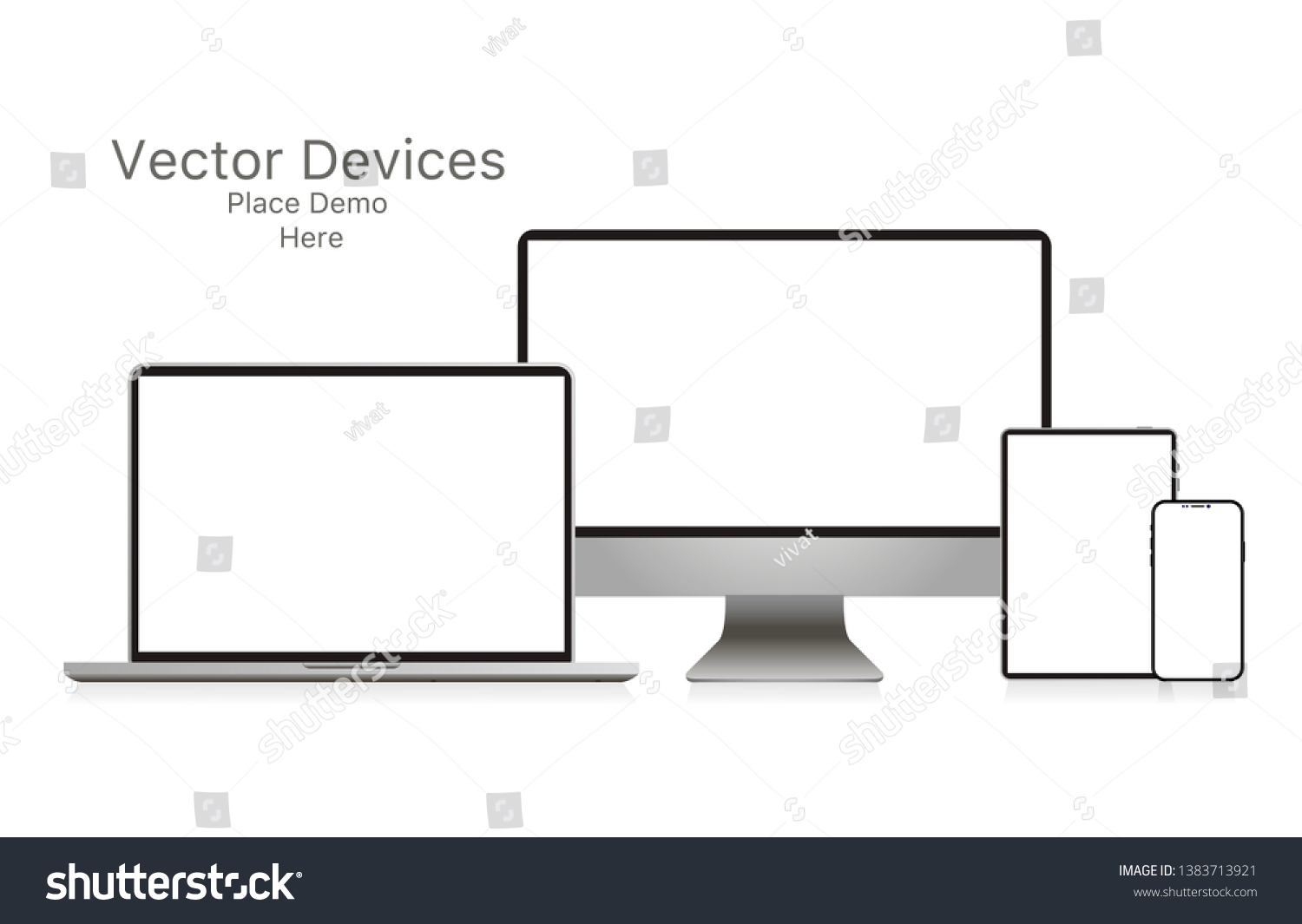 Mockup Realistic Device Set Laptop Tablet Stock Vector (Royalty Free ...