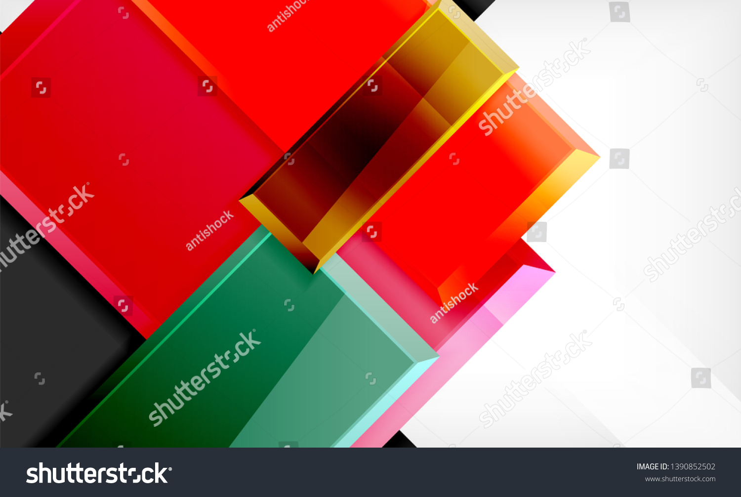 Colorful Square Rectangle Blocks Background Vector Stock Vector (Royalty Free) 1390852502 ...