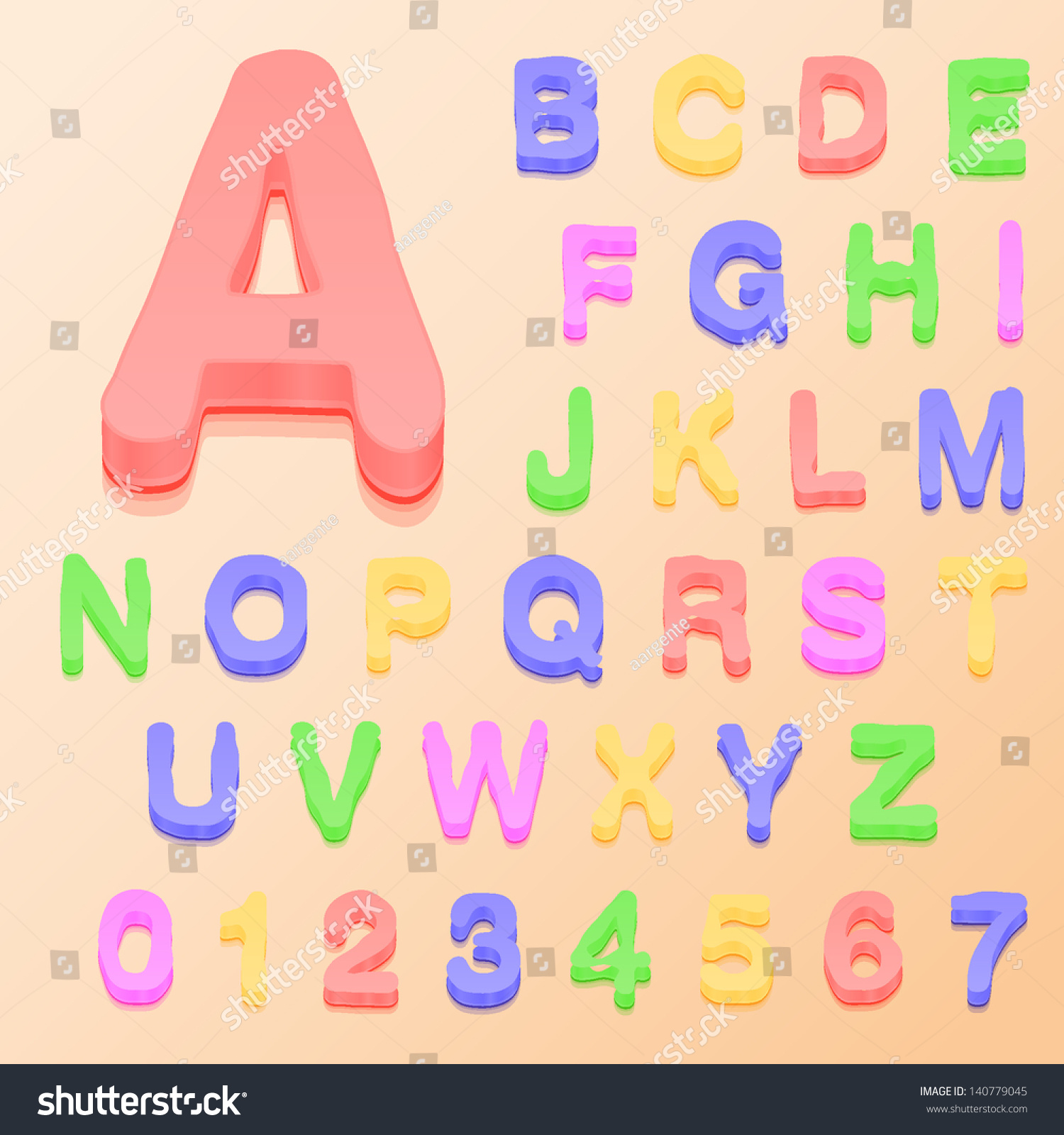 Alphabet Letters Made Gummies Editable Vector Stock Vector (Royalty ...