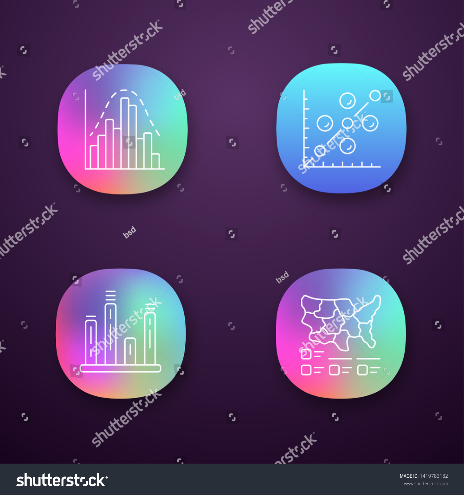 Diagrams App Icons Set Histogram Bar Stock Vector (Royalty Free) 1419783182 | Shutterstock