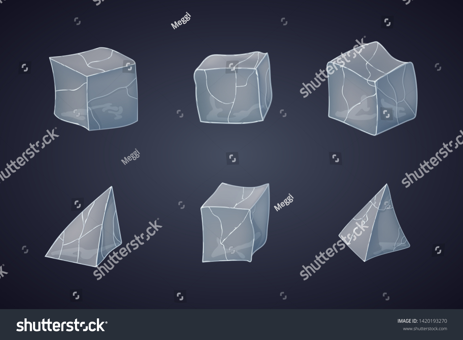 Set Transparency Ice Cubes Pyramids Vector Stock Vector (Royalty Free) 1420193270 | Shutterstock