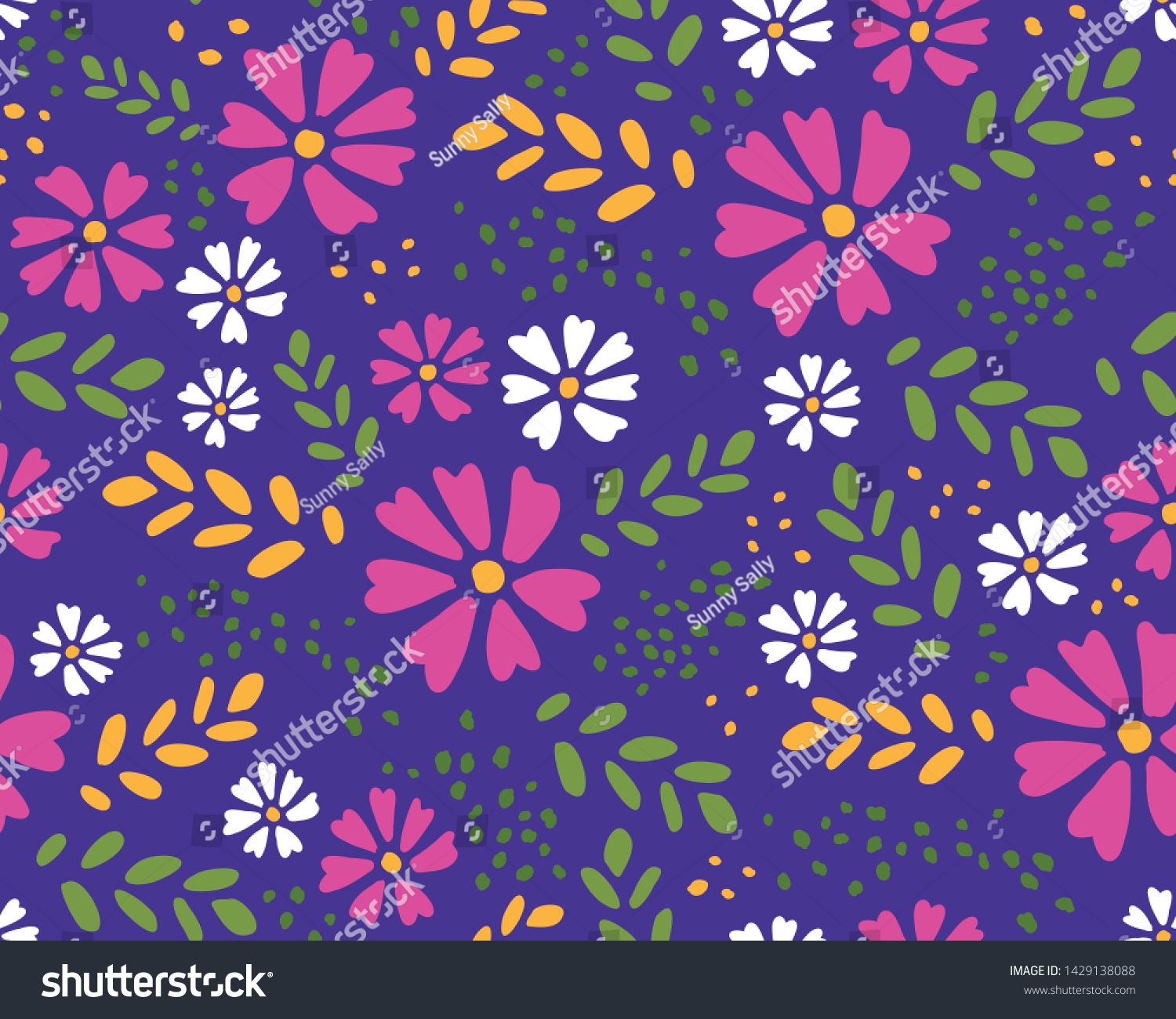 Flower Pattern Seamless Background Vector Stock Vector (Royalty Free ...