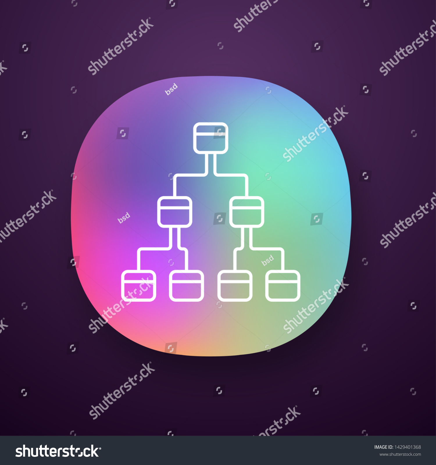 Tree Diagram App Icon Hierarchical System: เวกเตอร์สต็อก (ปลอดค่า ...