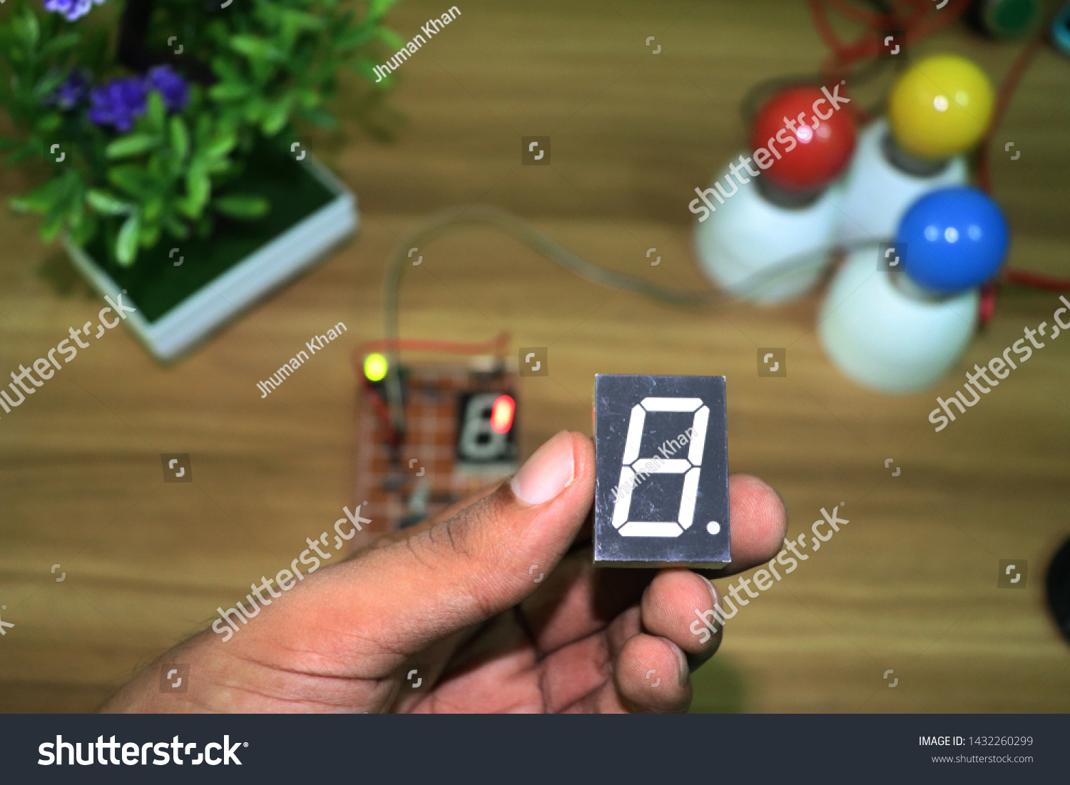 Seven Segment Display Led Display Interfacing Stock Photo 1432260299 ...