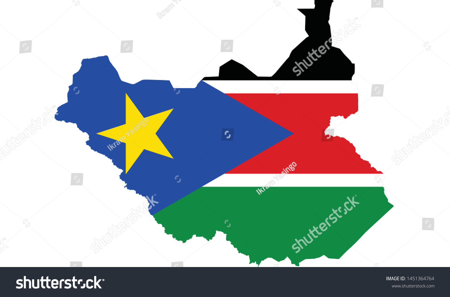 South Sudan Flag Map Combine Stock Vector (Royalty Free) 1451364764 ...