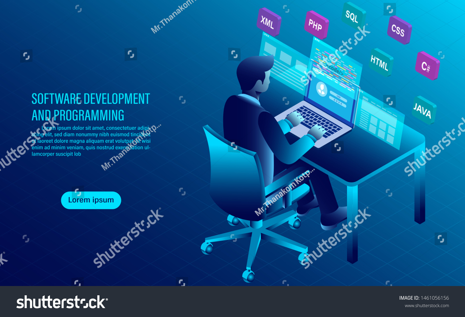Software Development Coding Programming Concept Data Stock Vector (Royalty Free) 1461056156 ...