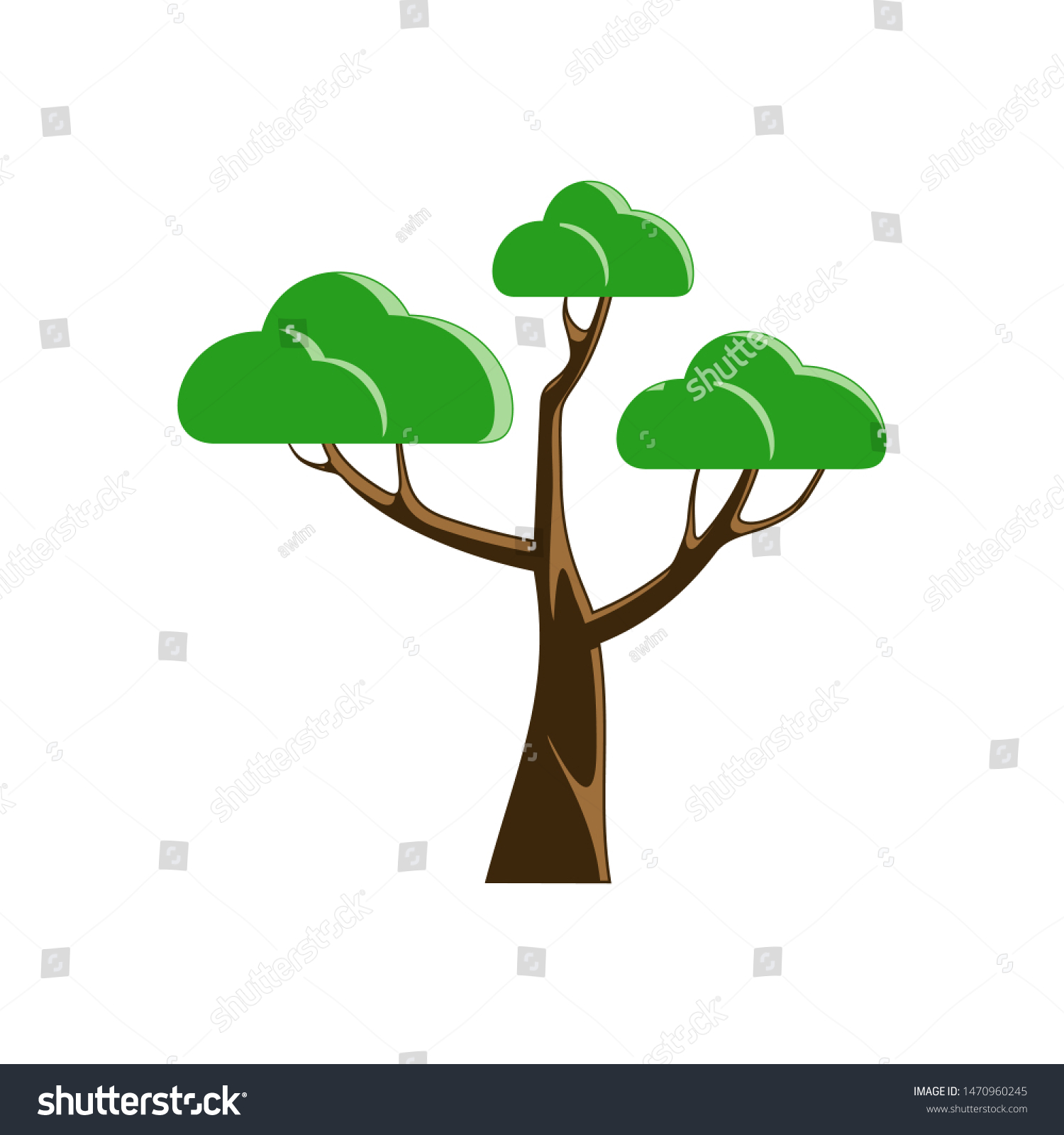 Cute Tree Vector Clip Art 3d Stock Vector (Royalty Free) 1470960245 ...