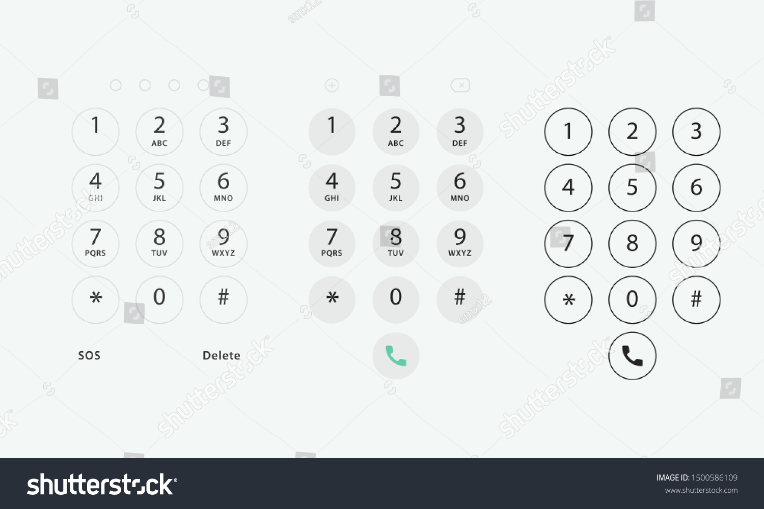 Phone Keypad Keyboard Template Touchscreen Device Stock Vector (Royalty ...