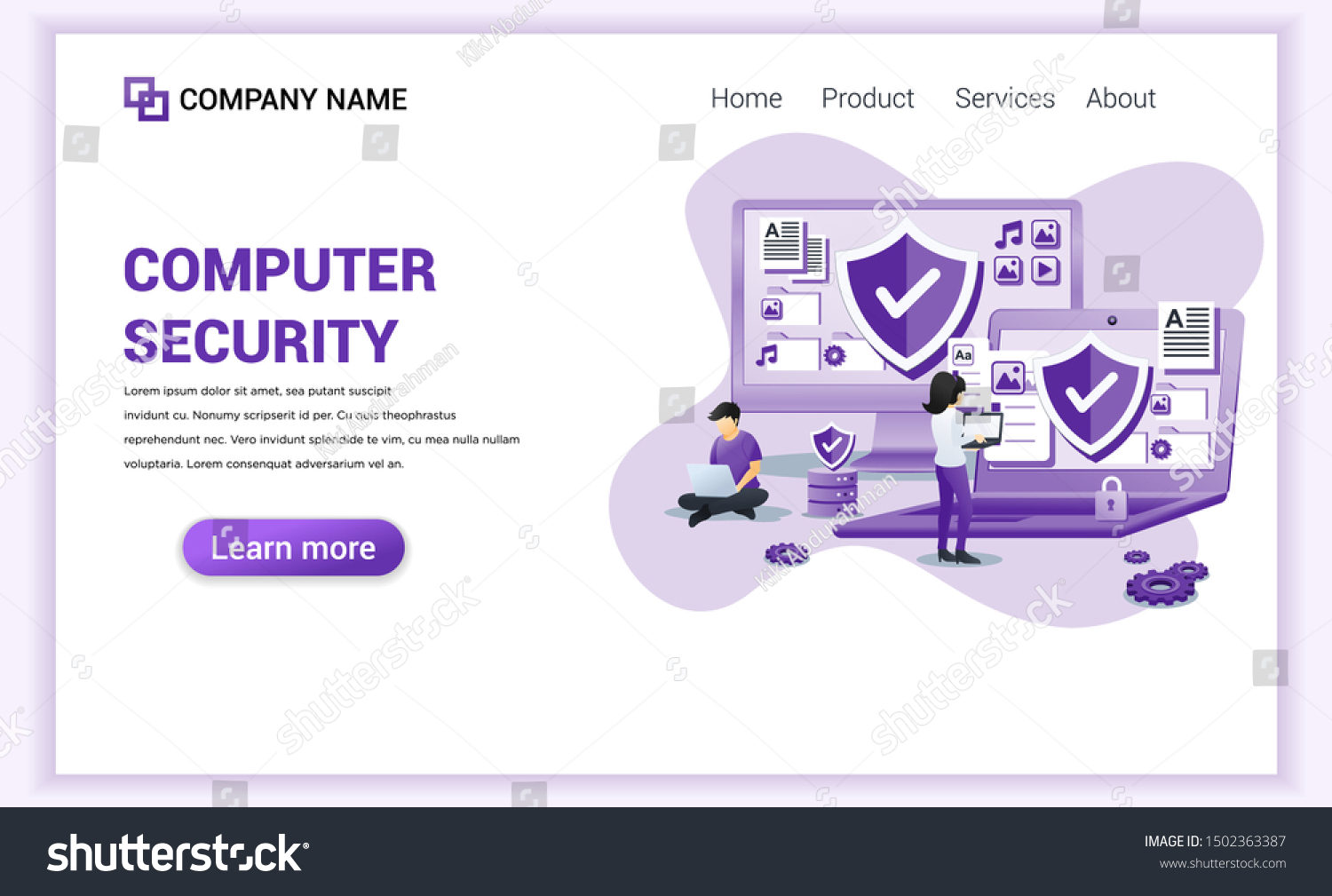 Modern Flat Design Concept Computer Security Stock Vector (Royalty Free ...