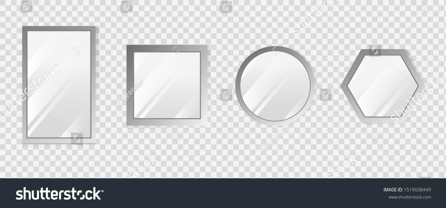 Vector Realistic Mirrors Set Blurry Reflection Stock Vector (Royalty Free) 1519038449 | Shutterstock
