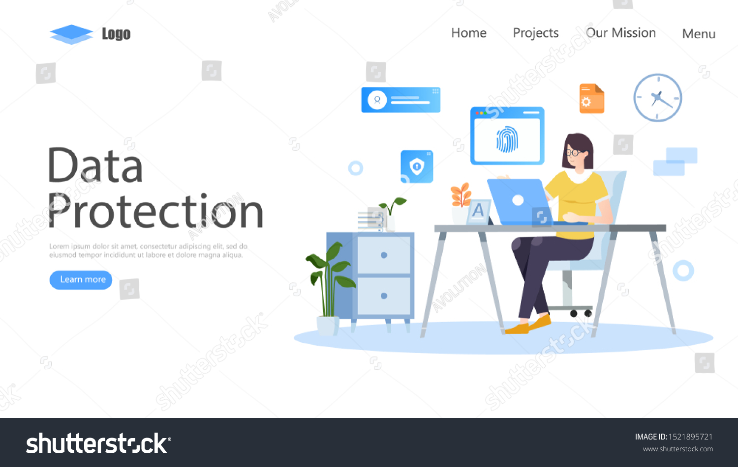 Data Protection Vector Illustration Concept Suitable Stock Vector ...