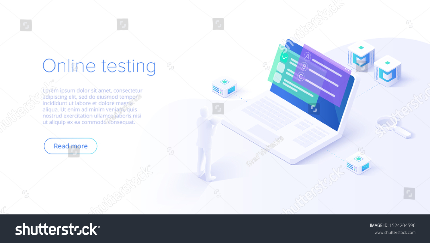 Online Test Education Concept Vector Illustration Stock Vector (Royalty ...