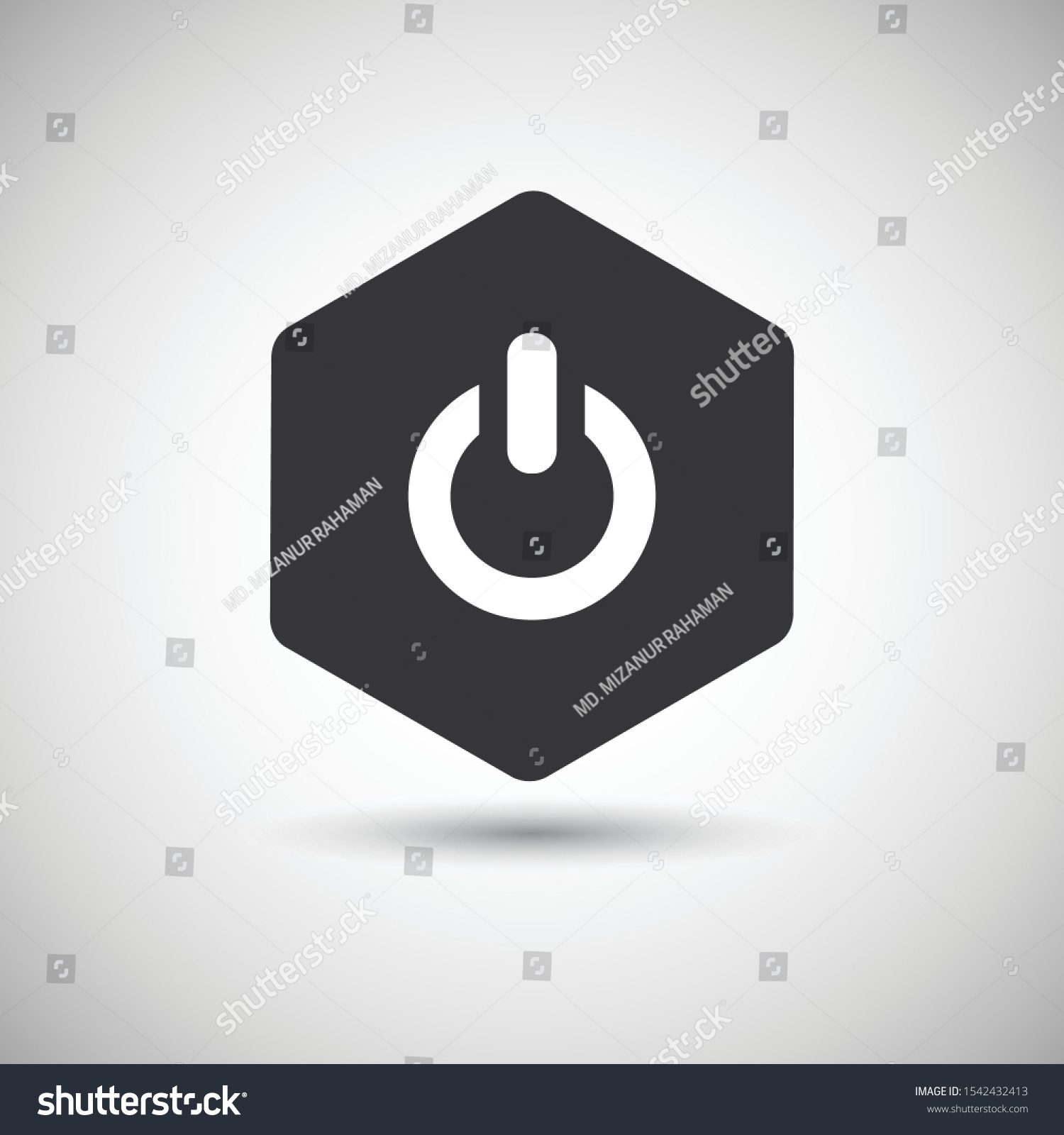 Hexagon Power Button Vector Iluustration Design Stock Vector (Royalty ...