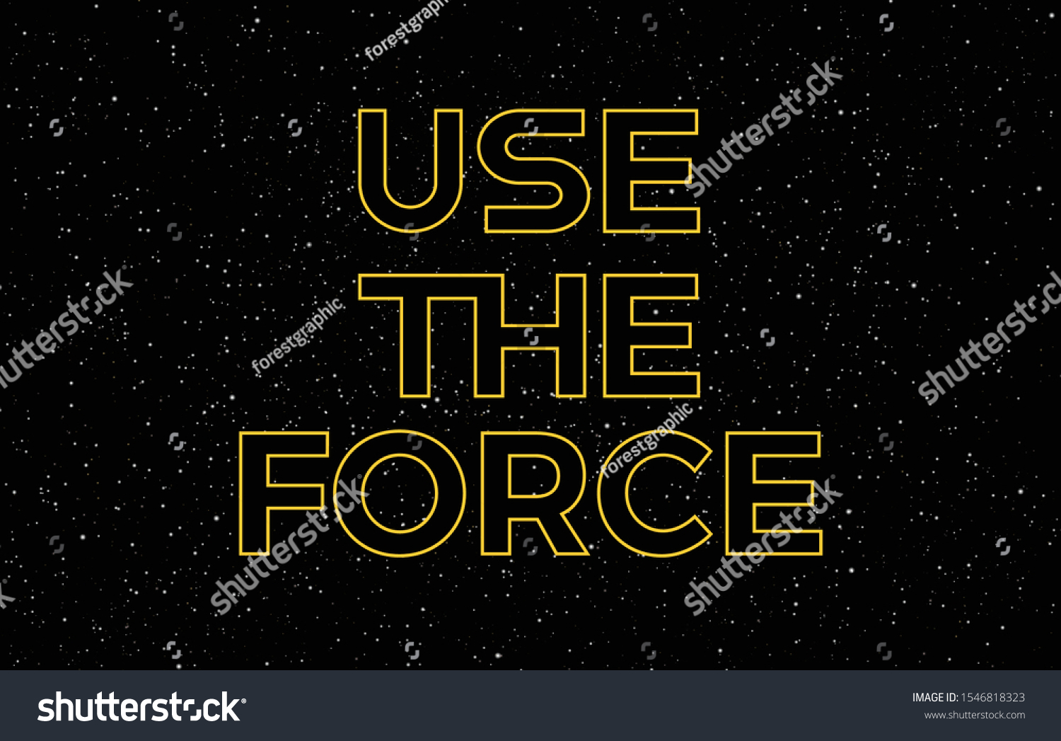 Use Force Yellow Text On Starry Stock Vector (Royalty Free) 1546818323 ...