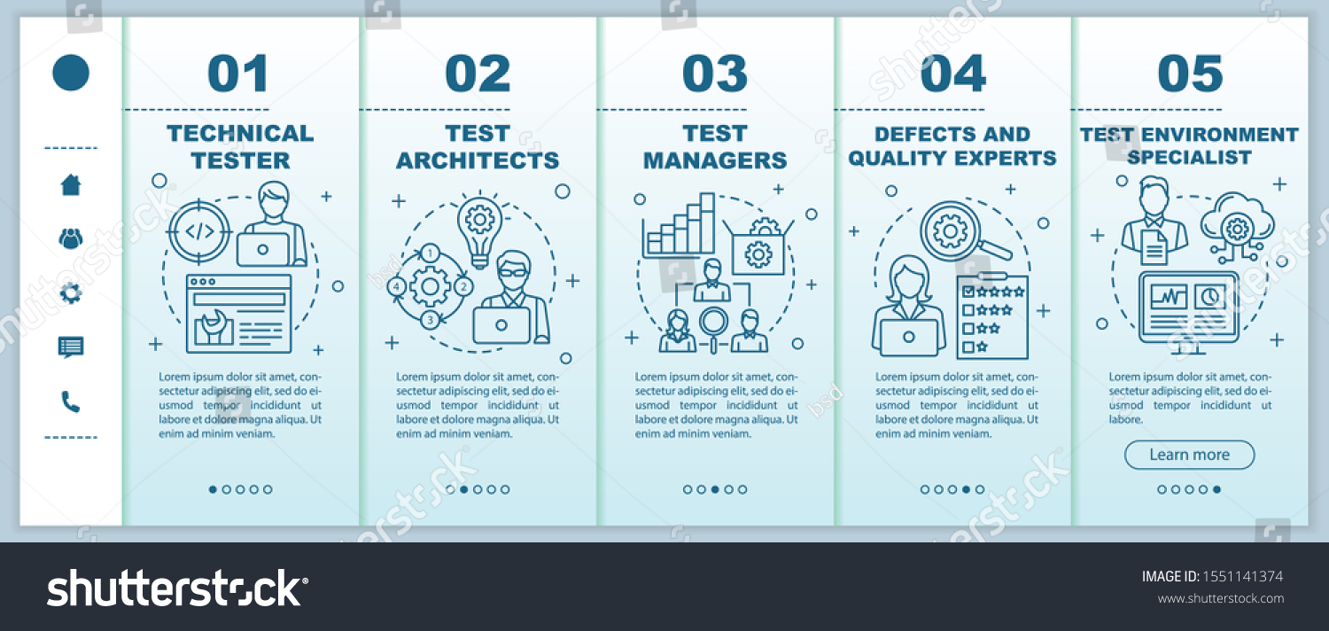 Software Testing Roles Onboarding Mobile Web Stock Vector Royalty Free