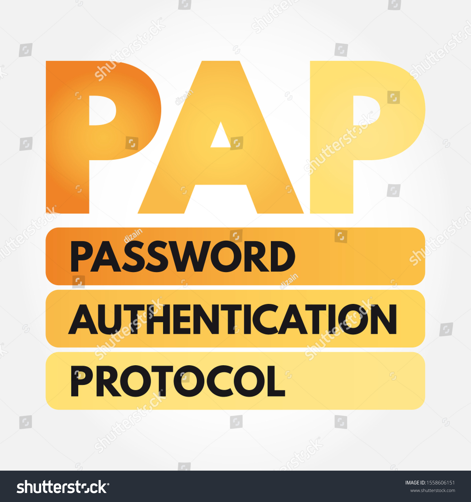 Pap Password Authentication Protocol Acronym Technology Stock Vector Royalty Free 1558606151