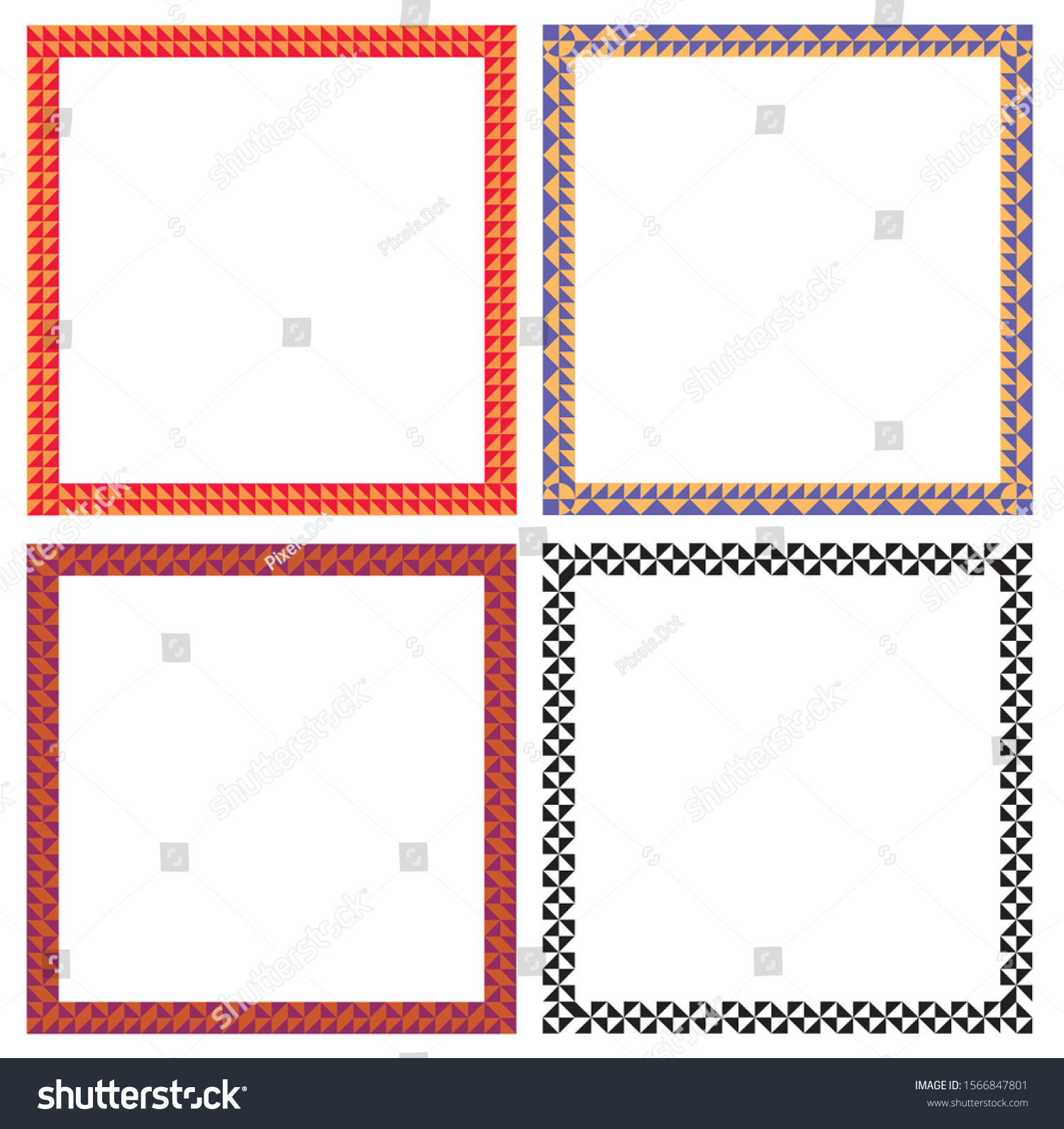 Collection Different Square Vector Borders Stock Vector (Royalty Free ...