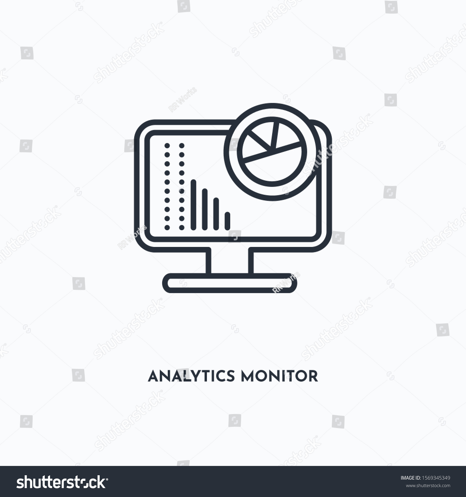 Analytics Monitor Outline Icon Simple Linear Stock Vector Royalty Free 1569345349 Shutterstock