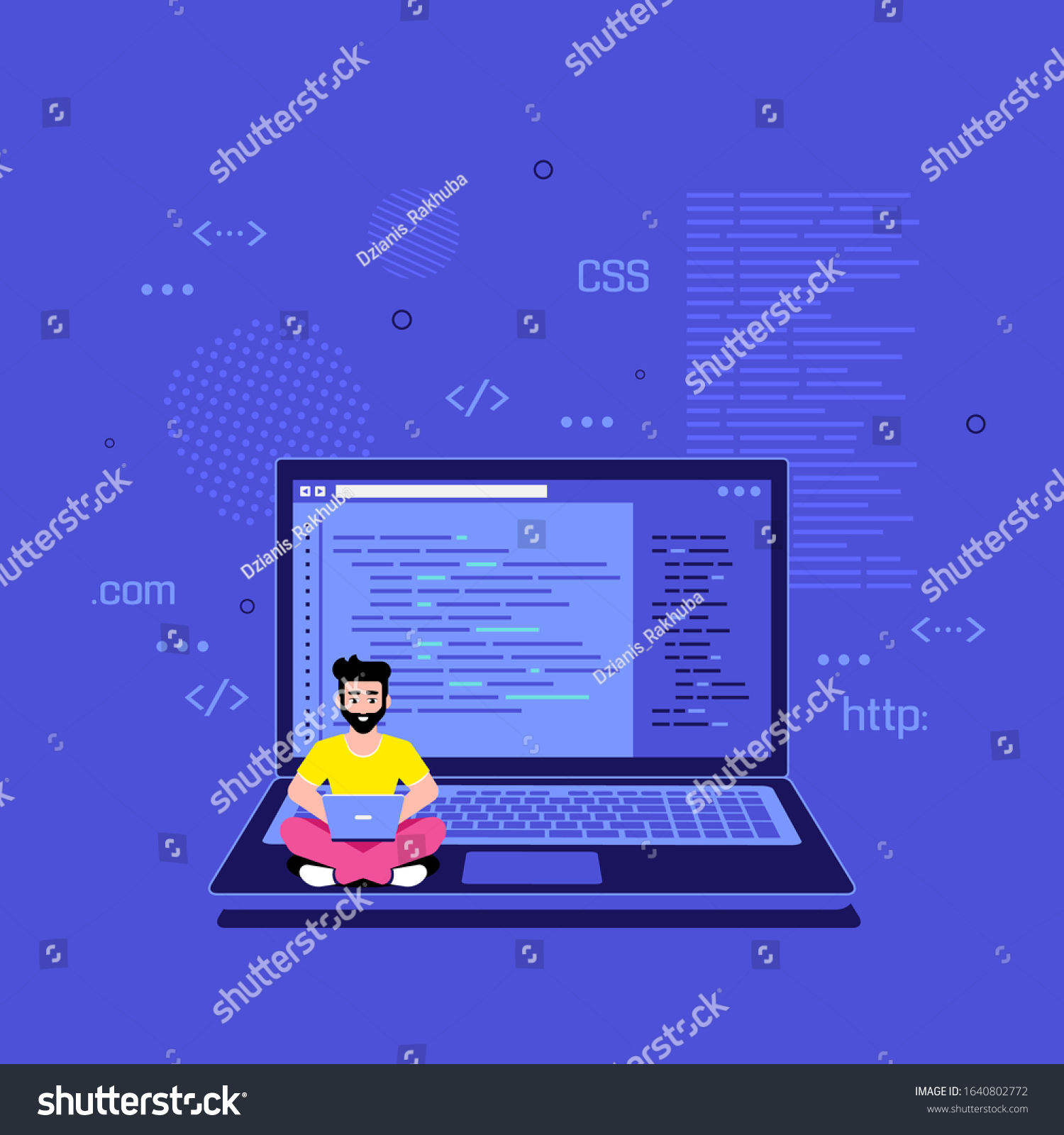Coding Programming Application Development Concept Programmer Stock Vector Royalty Free