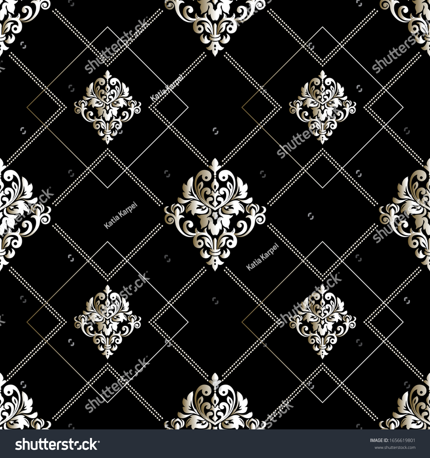 Damask Seamless Pattern Design Vector Illustration Stock Vector ...