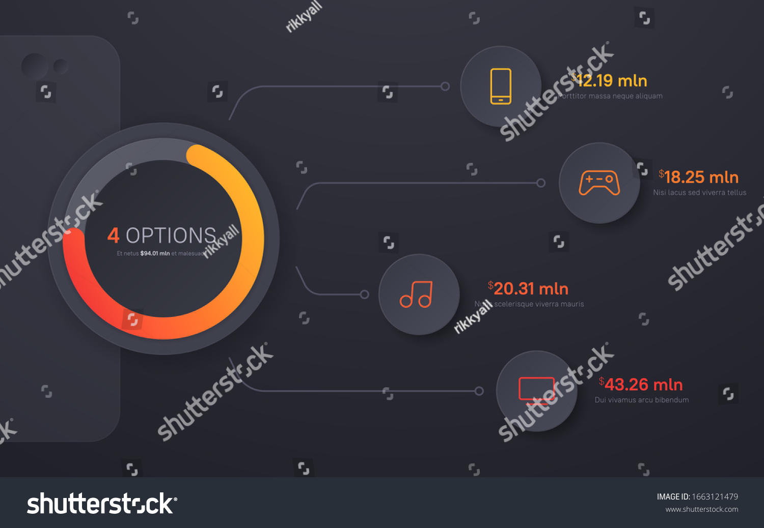 Vector Presentation Infographic Structure Chart Design Stock Vector Royalty Free 1663121479