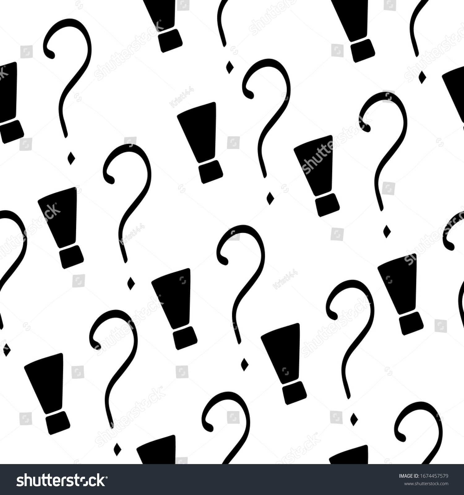 Question Marks Exclamation Mark Seamless Pattern Stock Vector Royalty Free 1674457579