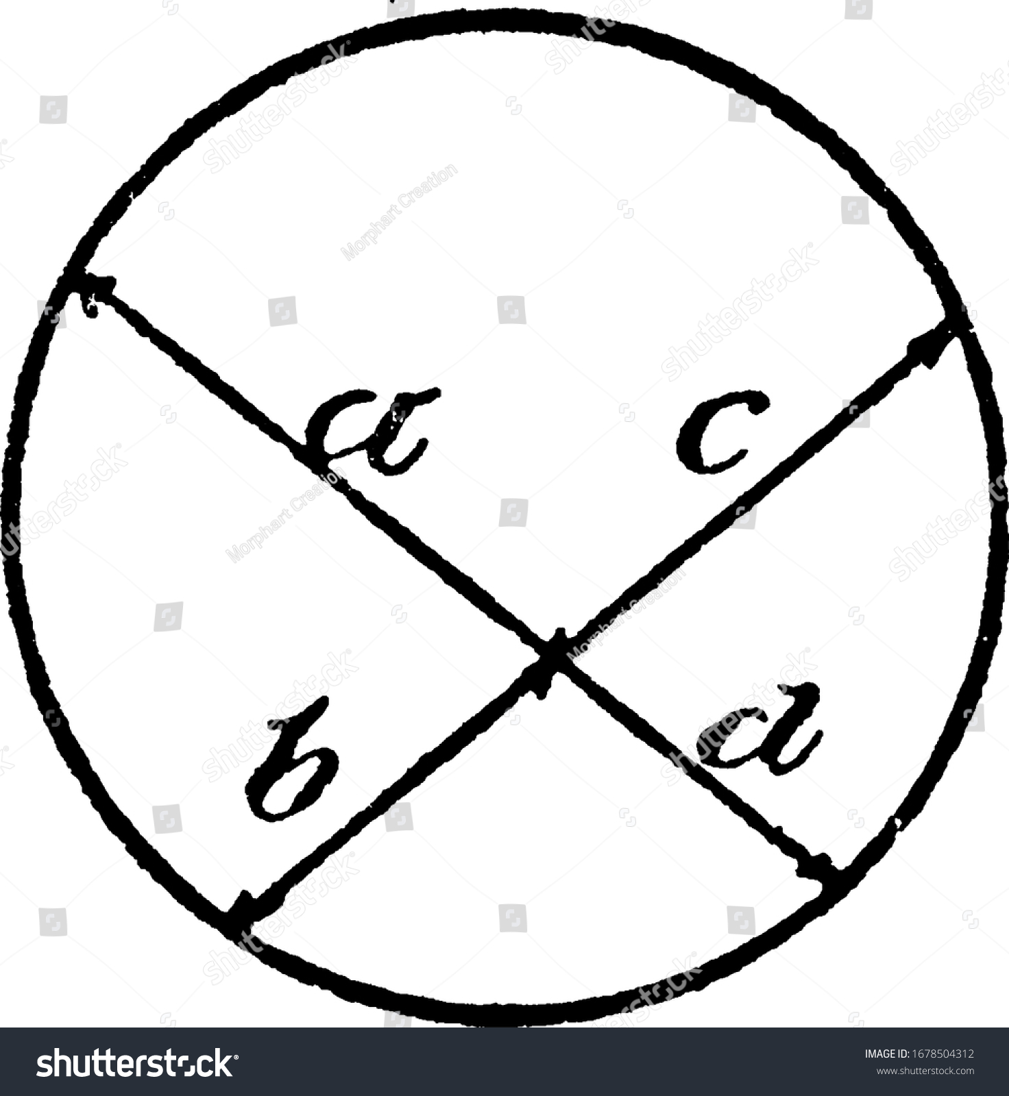 Model Circle Intersecting Chords That Shows Stock Vector (Royalty Free ...