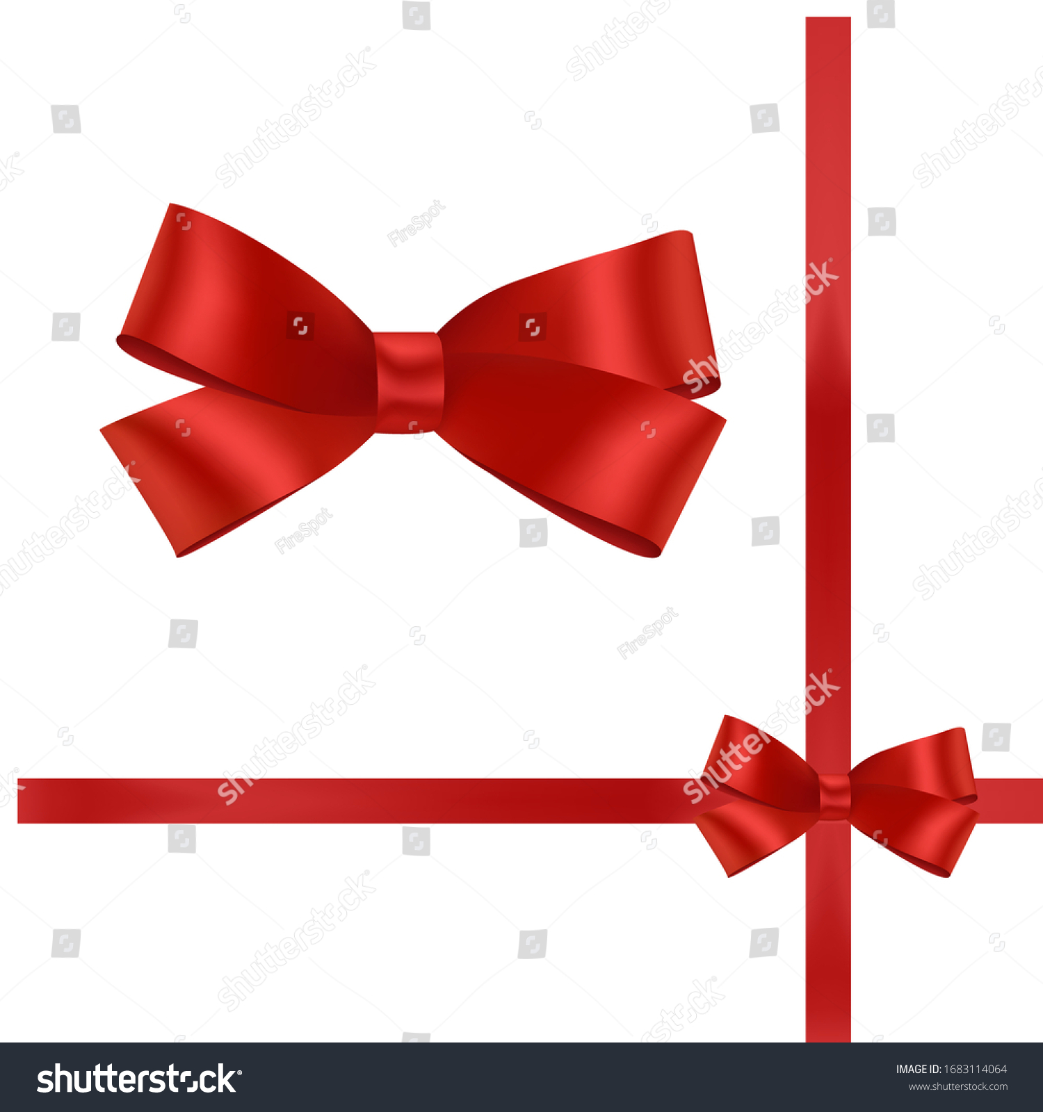 Hand Drawn Decorative Red Bow Ribbon Stock Vector (Royalty Free ...
