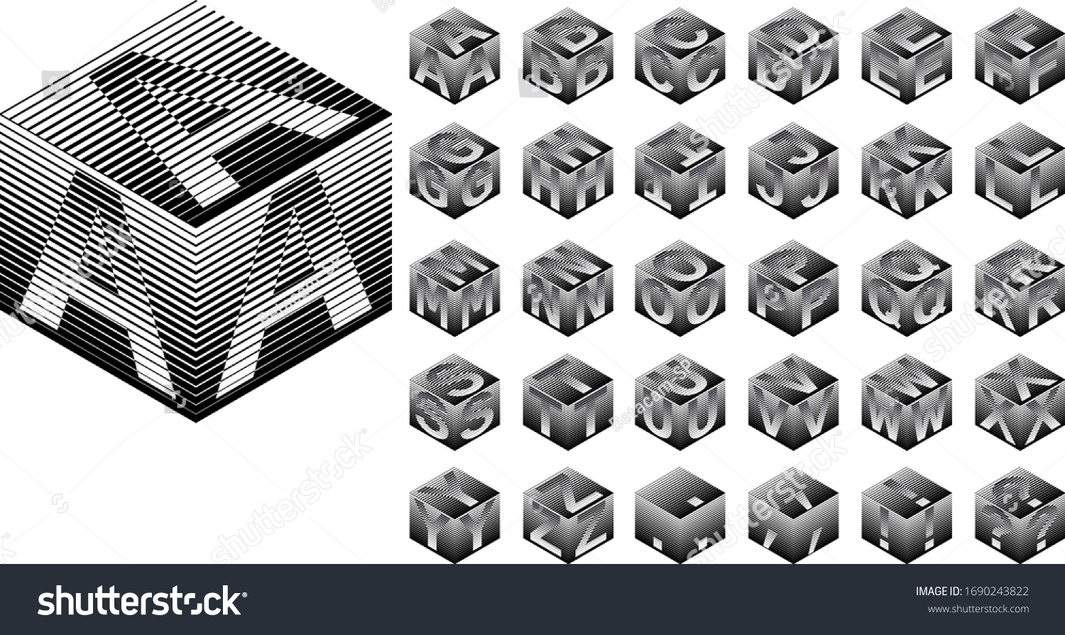 Threedimensional Alphabet Letters Vector Illustration Stock Vector ...