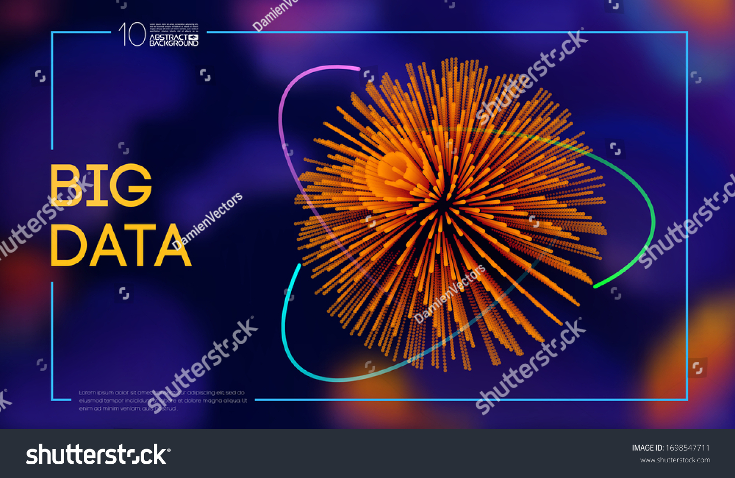 Big Data Visualization Background 3d Data Stock Vector Royalty Free