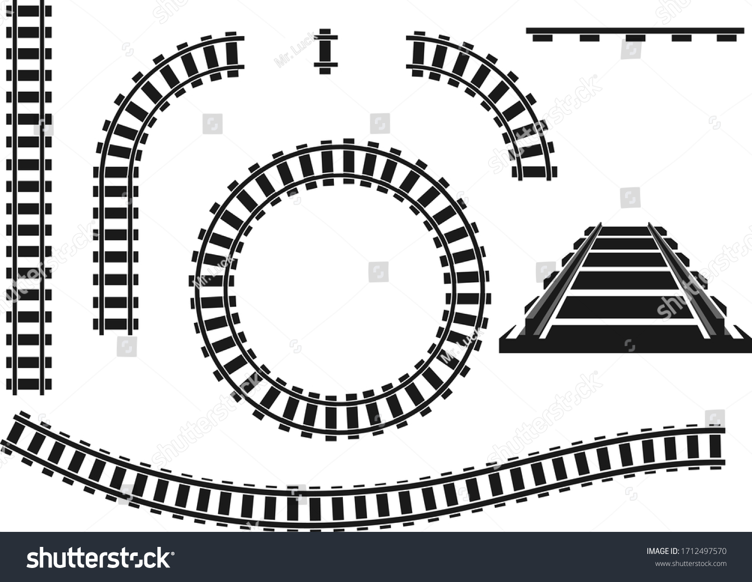 Curved Train Track Clip Art