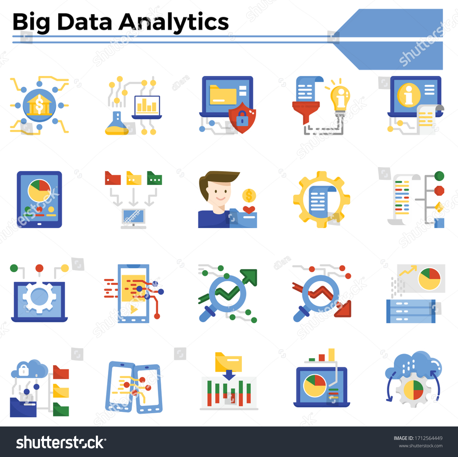 Big Data Analytics Icon Set Business Stock Vector (Royalty Free ...