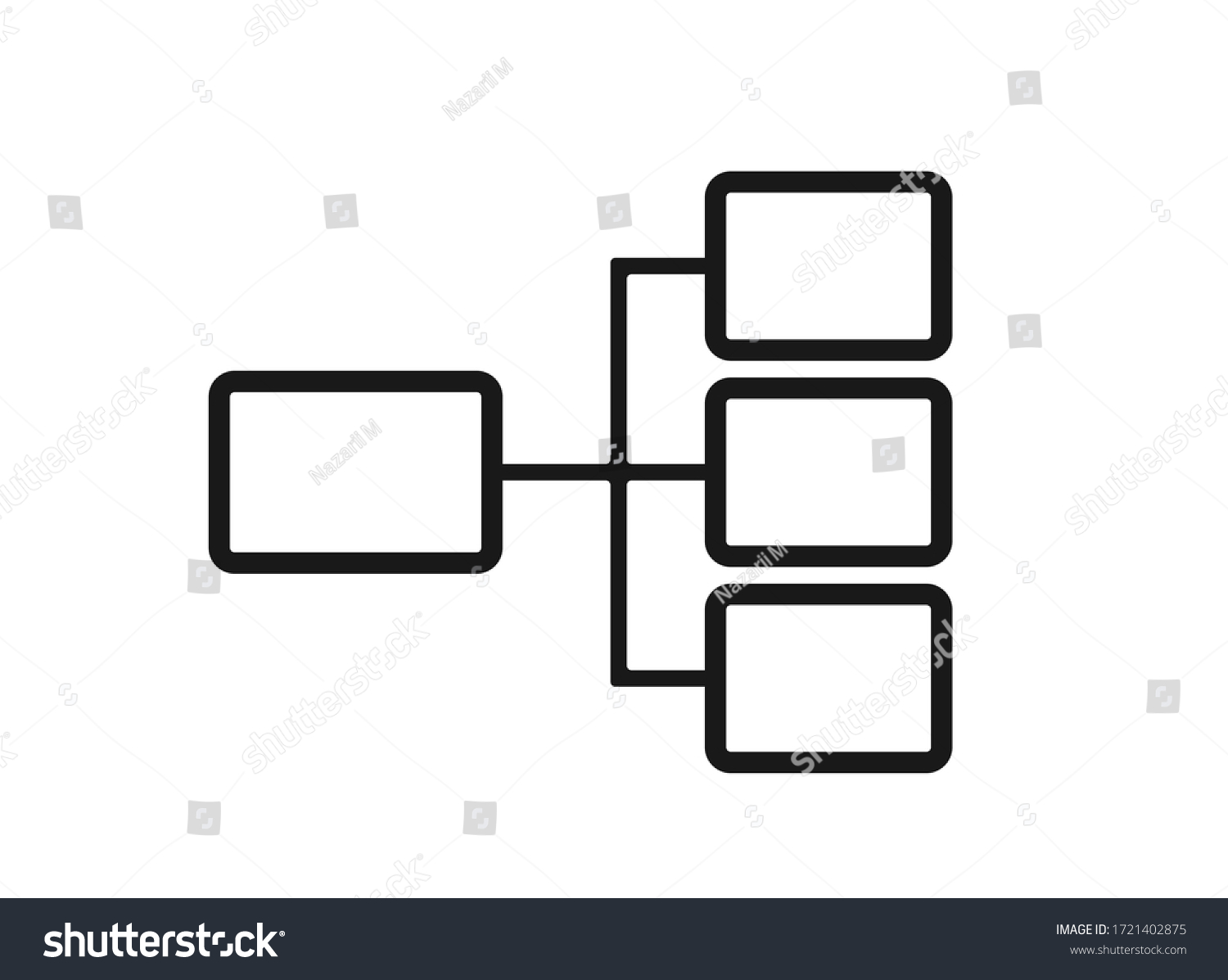 Vektor Stok Flowchart Icon Horizontal Hierarchy Structure Flowchart (Tanpa Royalti) 1721402875 ...