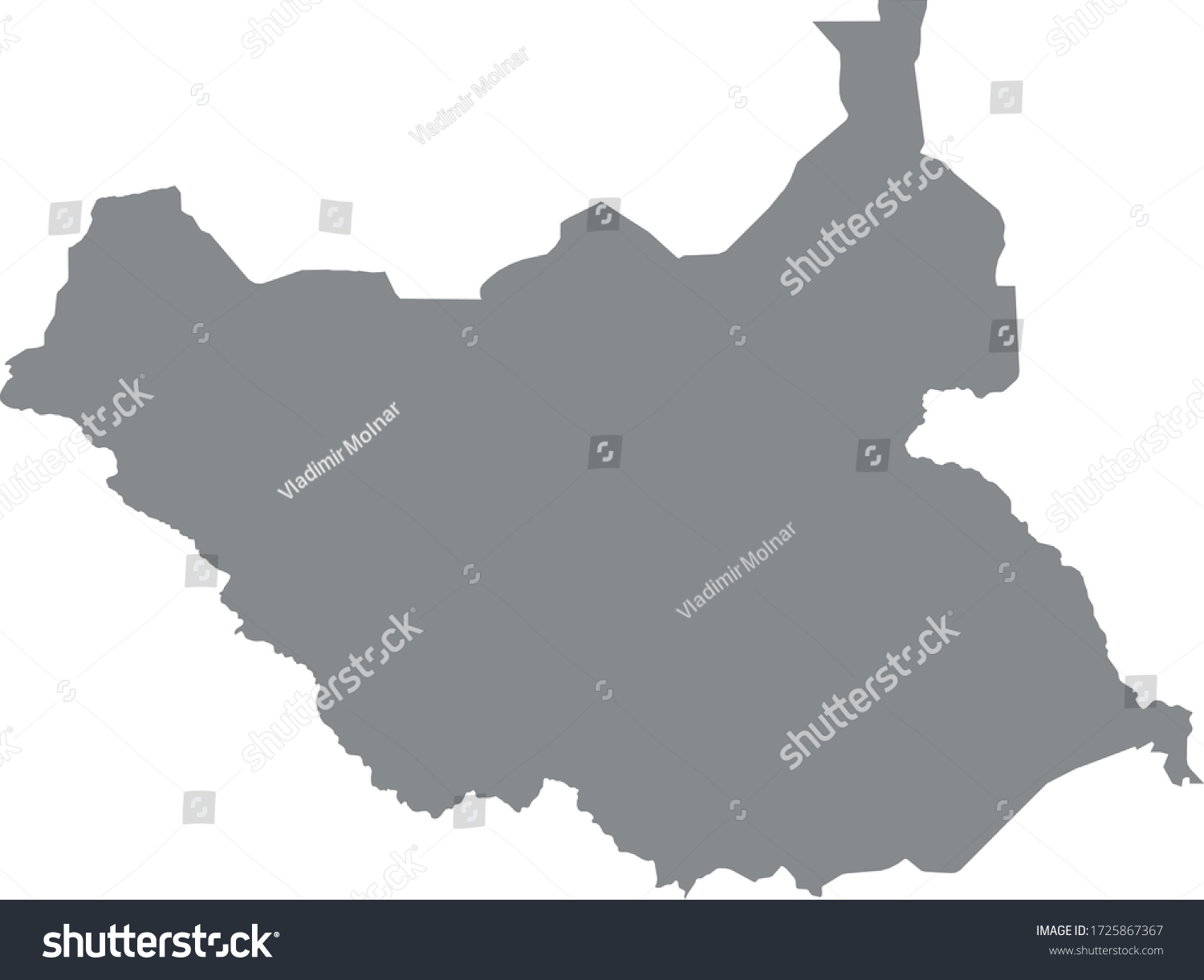 Vector Illustration South Sudan Map Stock Vector (Royalty Free ...