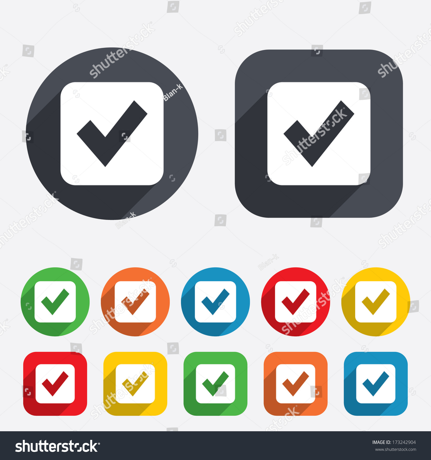 Check Mark Sign Icon Checkbox Button 스톡 벡터(로열티 프리) 173242904 | Shutterstock