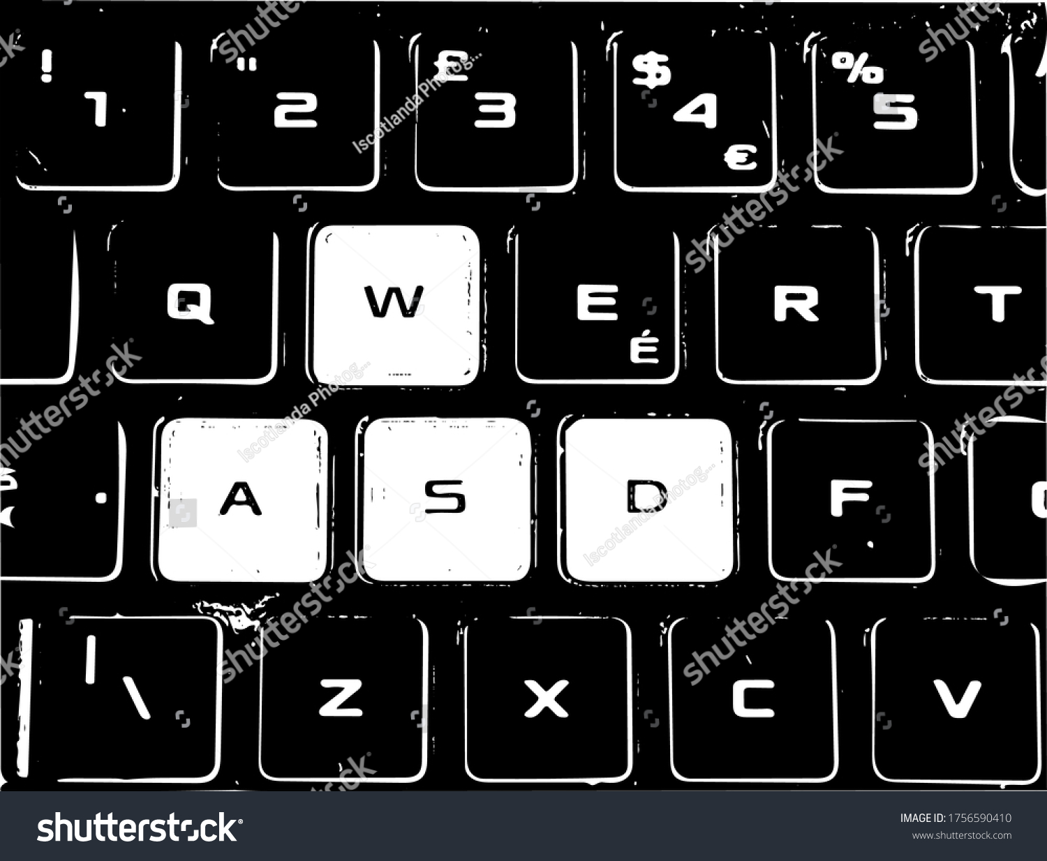 Keyboard Keys Vector Wasd Key Highlighted Stock Vector (Royalty Free ...