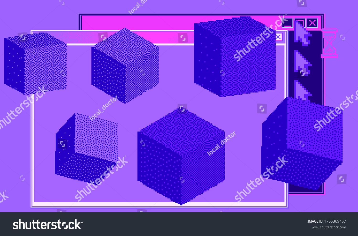 Abstract Technology Background Retro Terminal Console Stock Vector ...