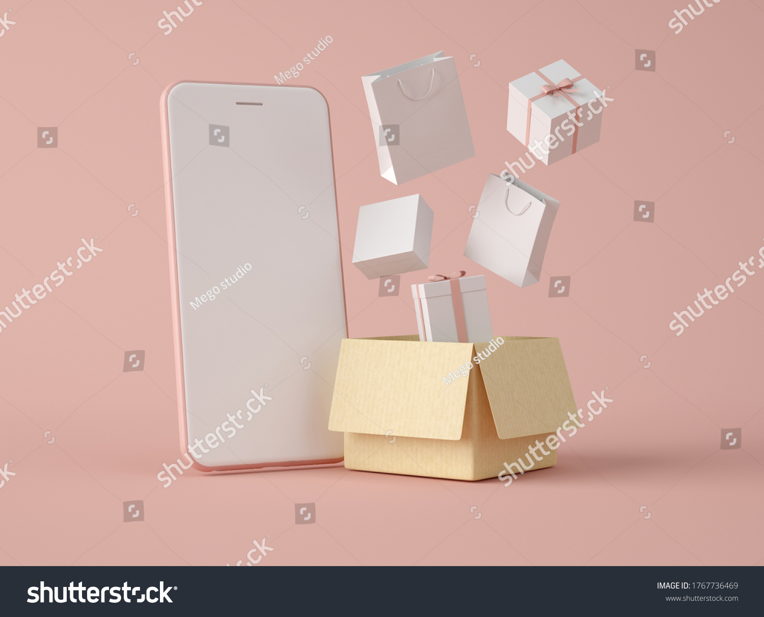 3d Illustration Smartphone White Blank Screen Stock Illustration 1767736469 Shutterstock