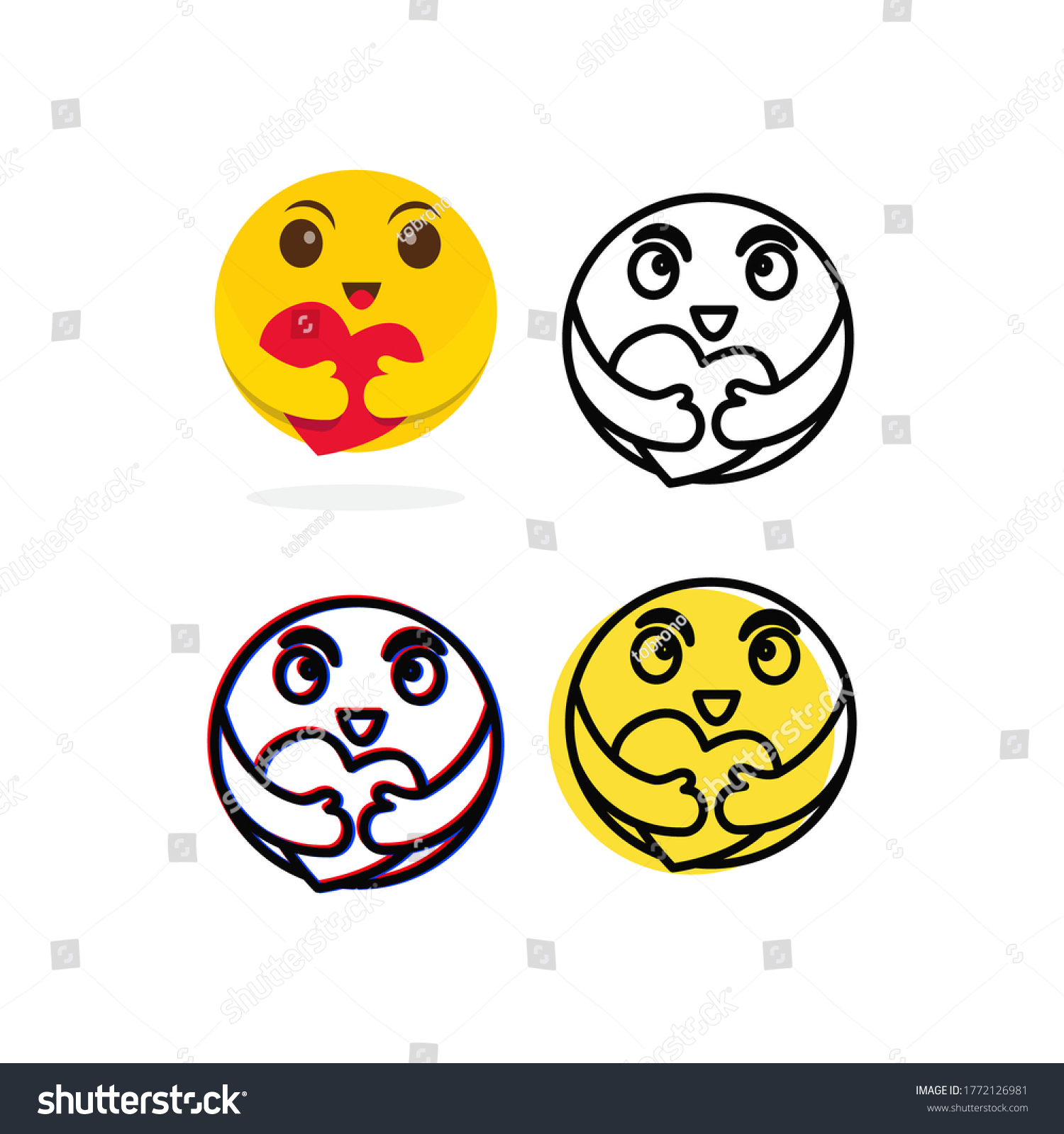 Smile Emoticon Character Vector Template Design Stock Vector (Royalty ...