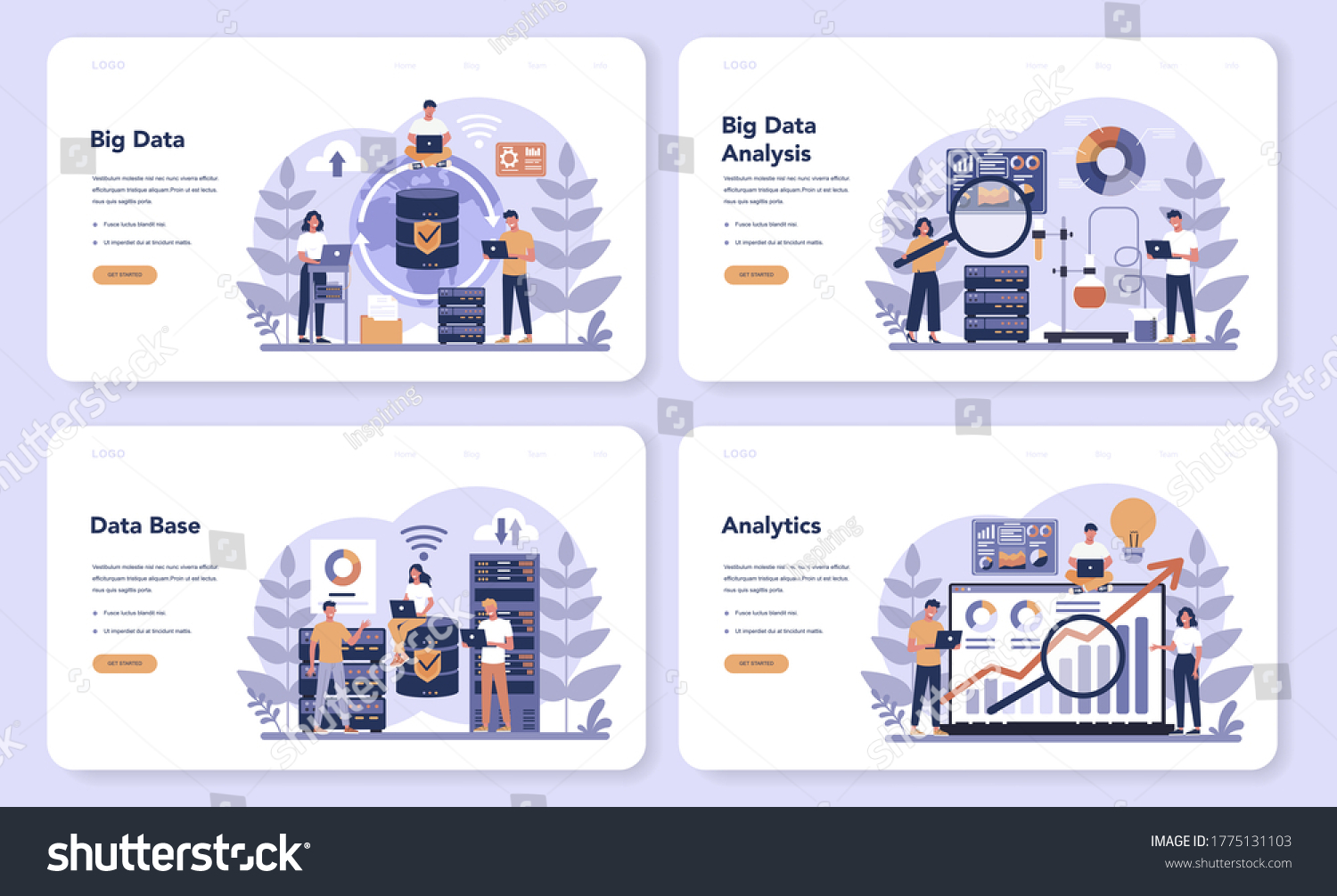Big Data Web Banner Landing Page Stock Vector (Royalty Free) 1775131103 ...