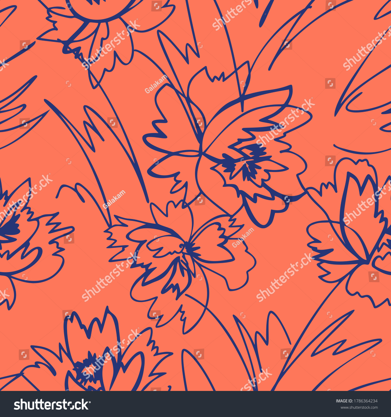 Simple Nature Floral Background Seamless Pattern Stock Vector (Royalty ...