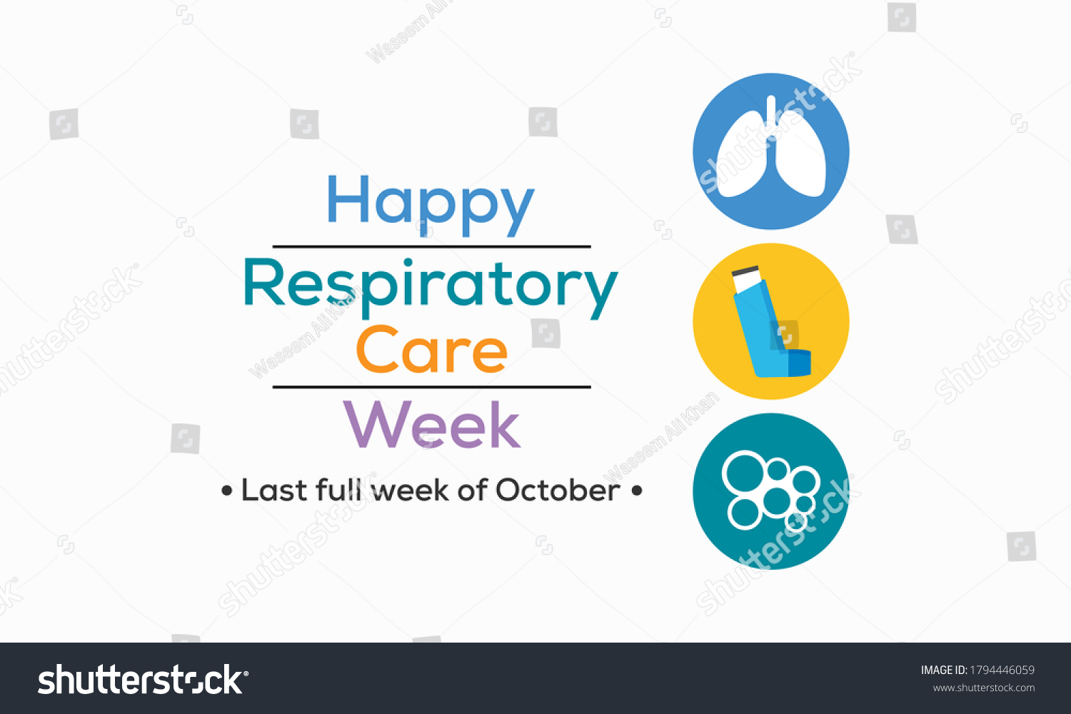 Vector Illustration On Theme Respiratory Care Stock Vector (Royalty ...