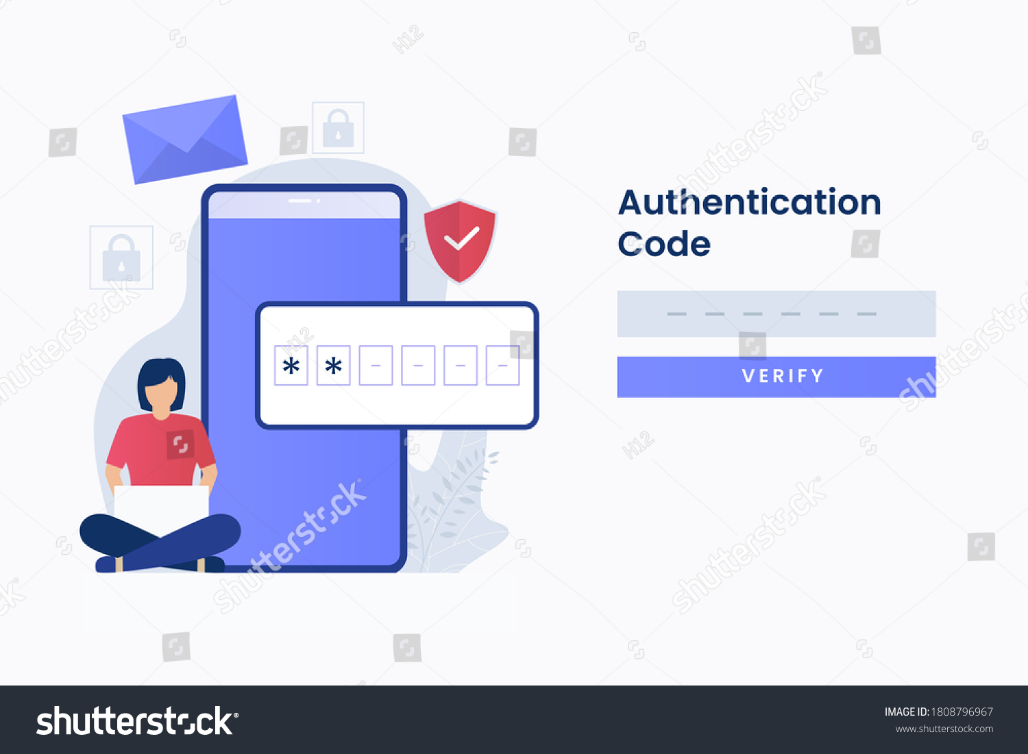 2-step Authentication Illustration Web Page Illustration Stock Vector ...
