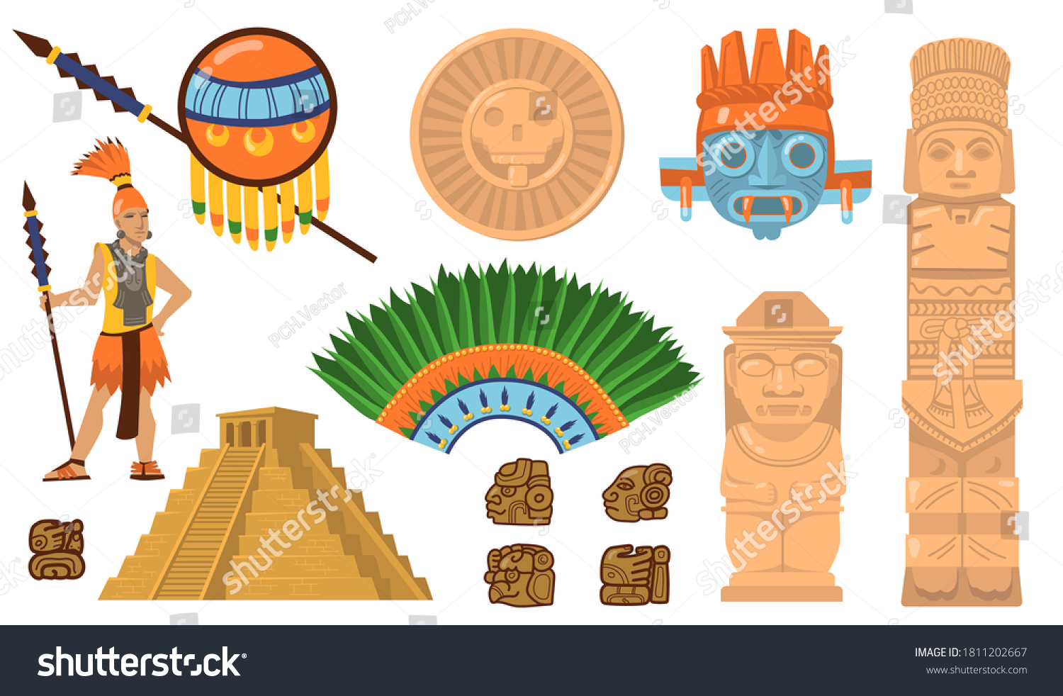 Ancient Mayan People Clipart
